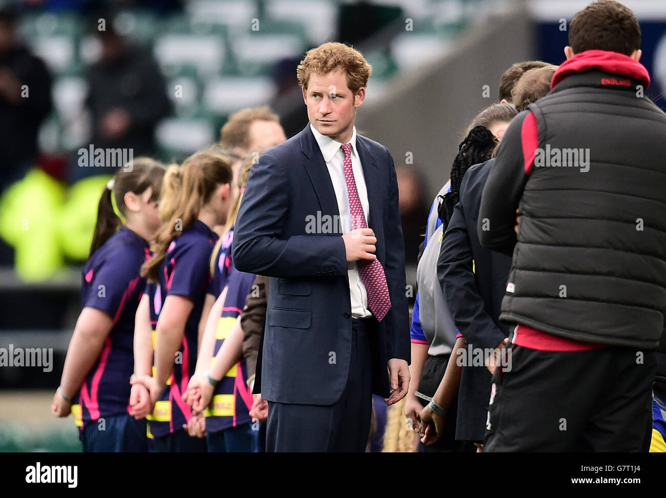 Prince harry on the pitch the game between england france hi-res stock ...