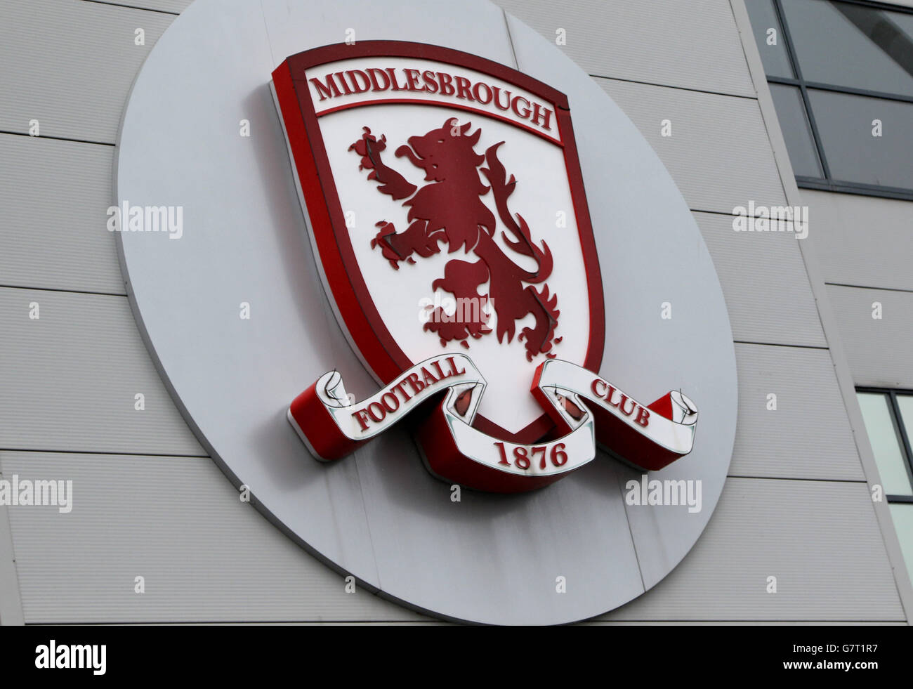 Middlesbrough's logo outside the stadium before the Sky Bet ...