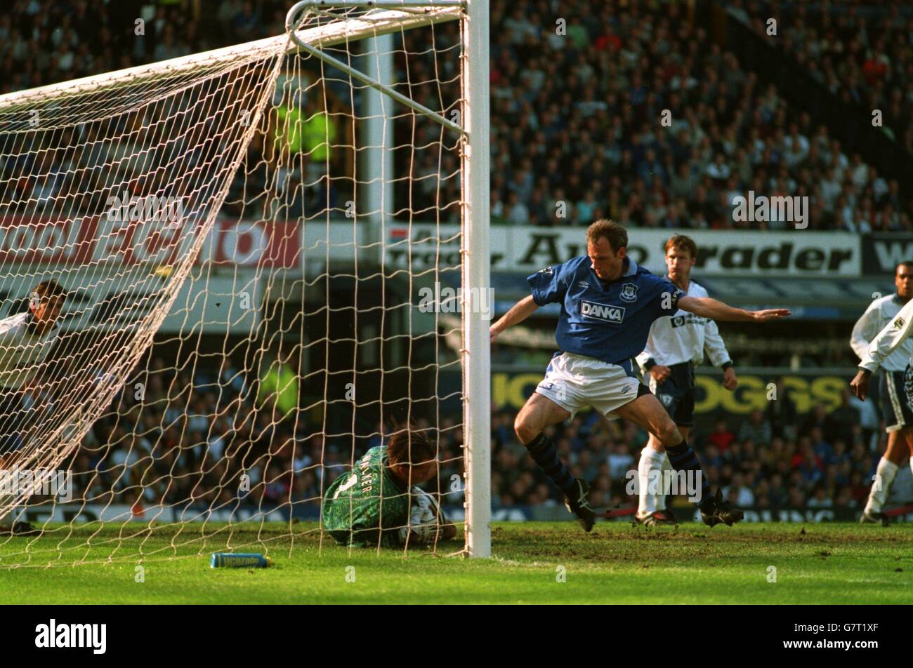 Tottenham hotspur goalkeeper saves at the feet of dave watson hi-res ...