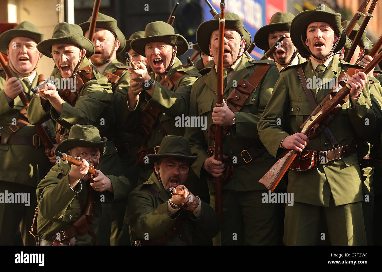 The O'Rahilly Charge re-enactment Stock Photo - Alamy