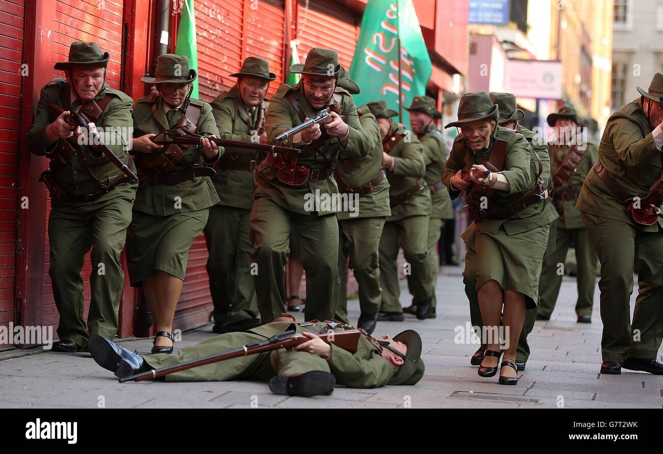 The O'Rahilly Charge re-enactment Stock Photo - Alamy