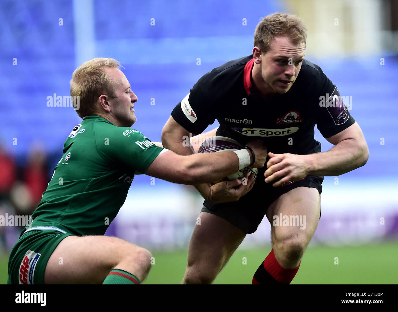 London Irish's Shane Geraghty (left) and Edinburgh Rugby's Greig Tonks ...