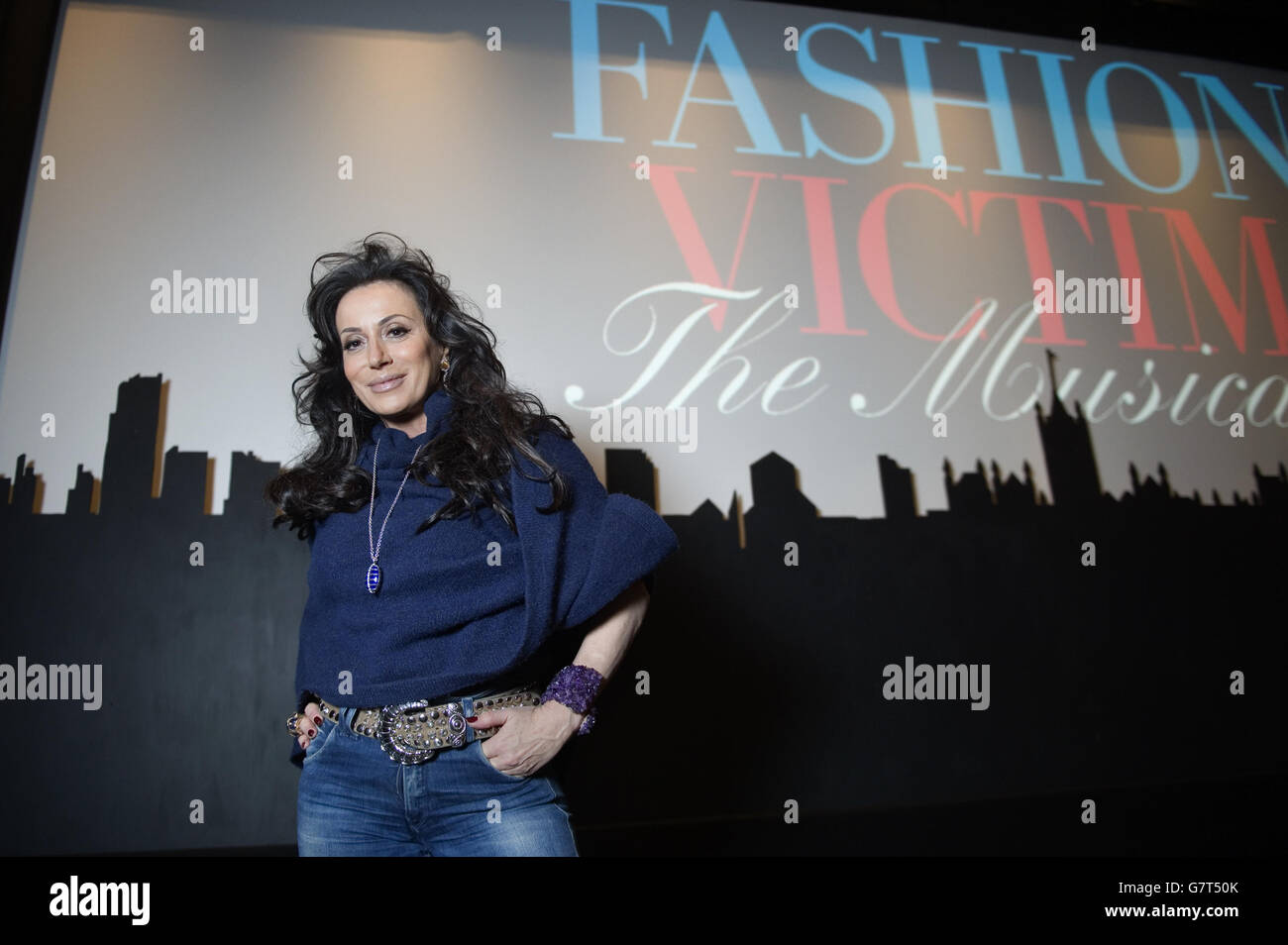 Nancy Dell'Olio poses on stage as she makes her London West End debut ...