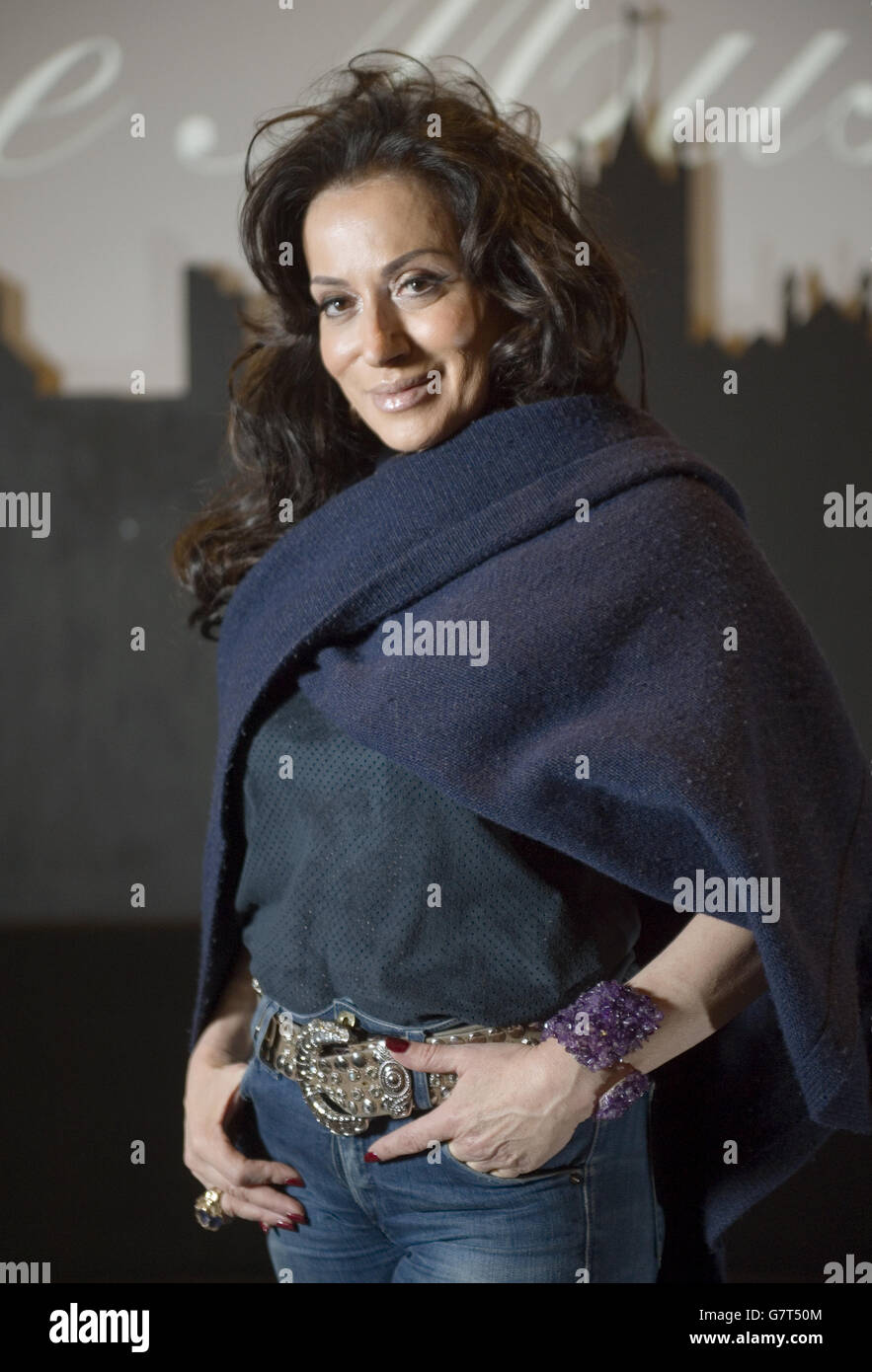 Nancy Dell'Olio poses on stage as she makes her London West End debut ...