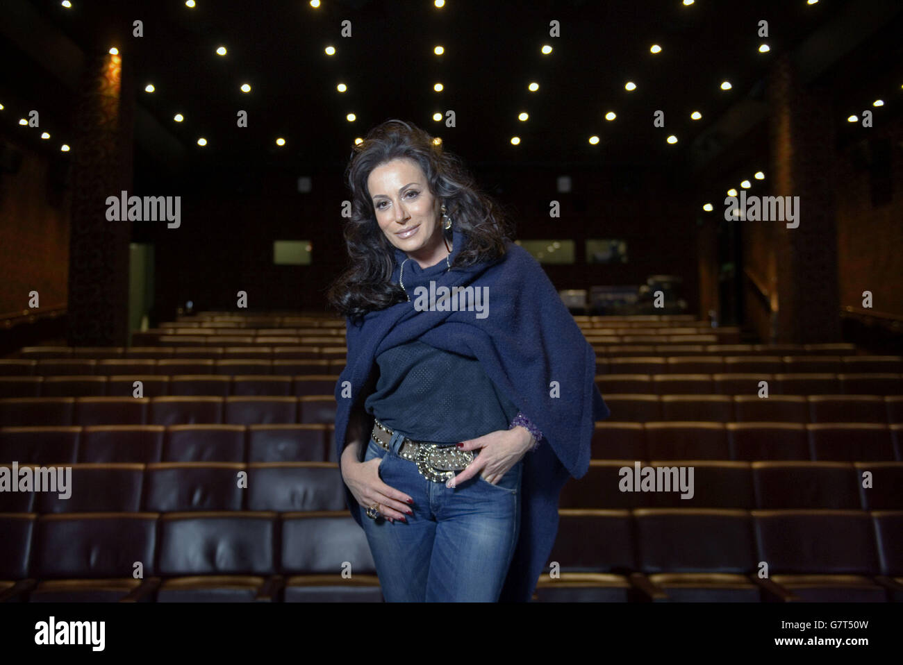 Nancy Dell'Olio poses on stage as she makes her London West End debut ...