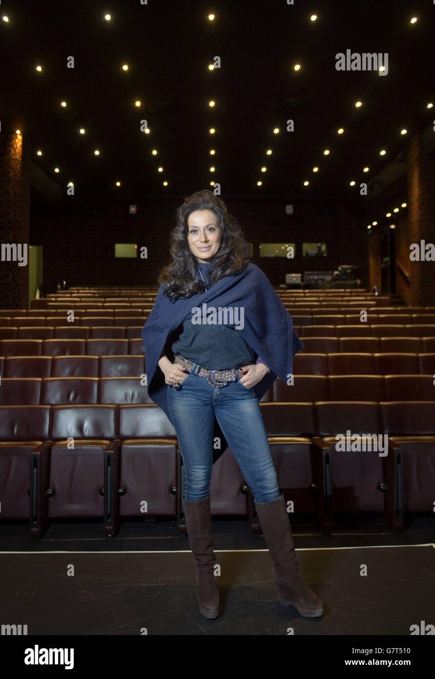 Nancy Dell'Olio poses on stage as she makes her London West End debut ...
