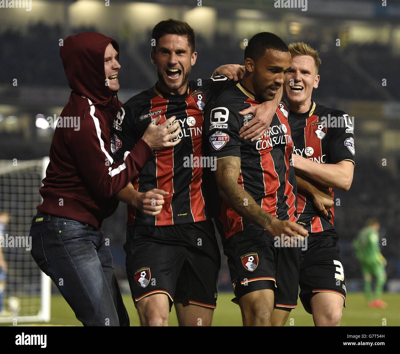 AFC Bournemouth's Callum Wilson (2nd right) celebrates with his team ...