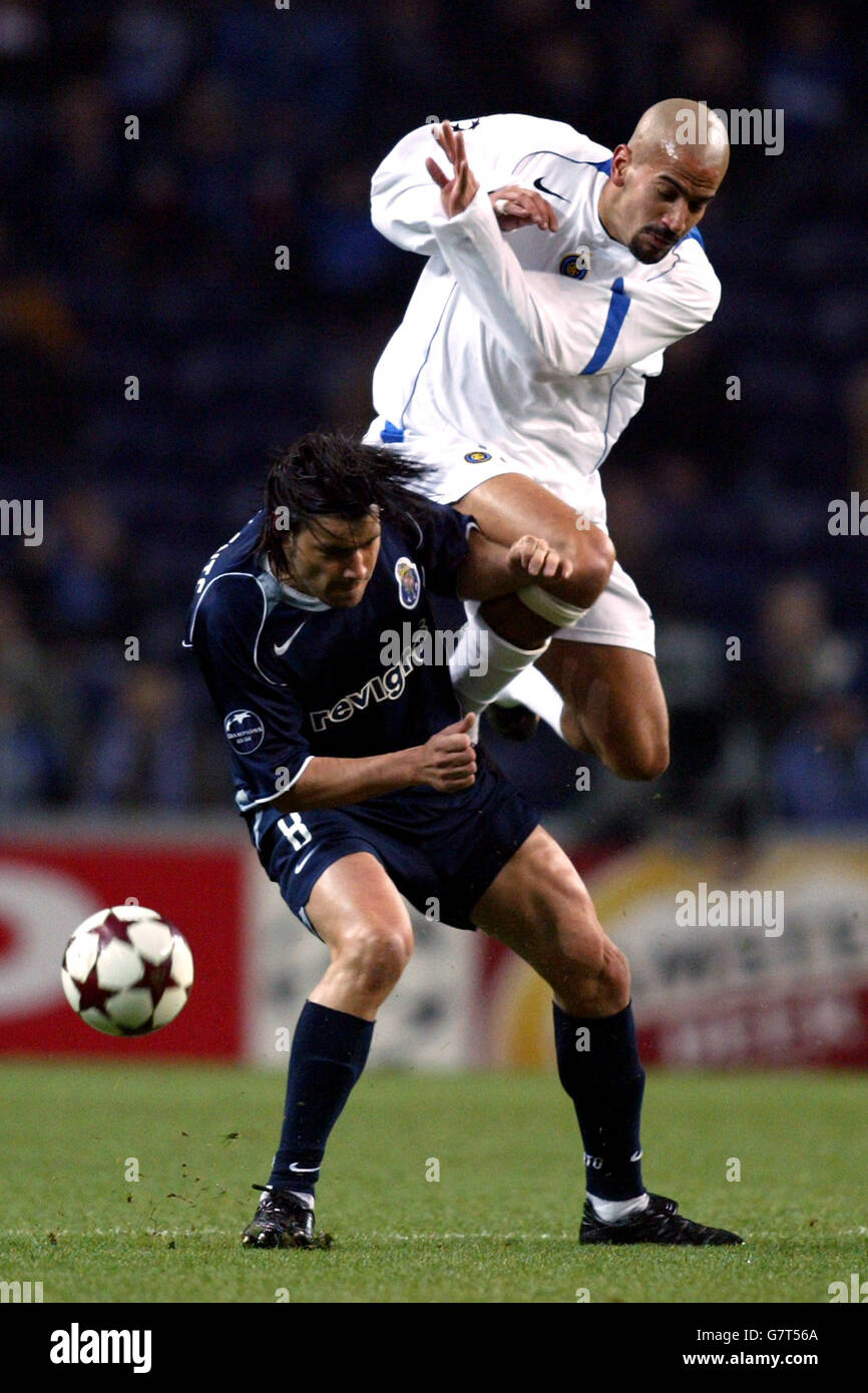 FC Porto's Nuno Valente and Inter Milan's Juan Sebastian Veron Stock ...