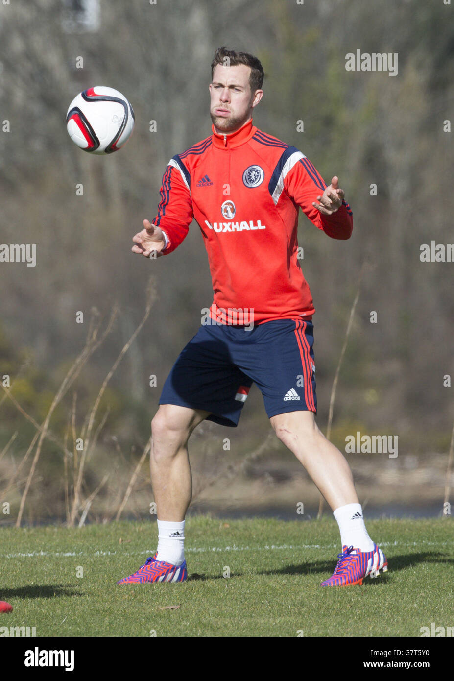 Scotland's Steven Whittaker during the training session at Mar Hall ...