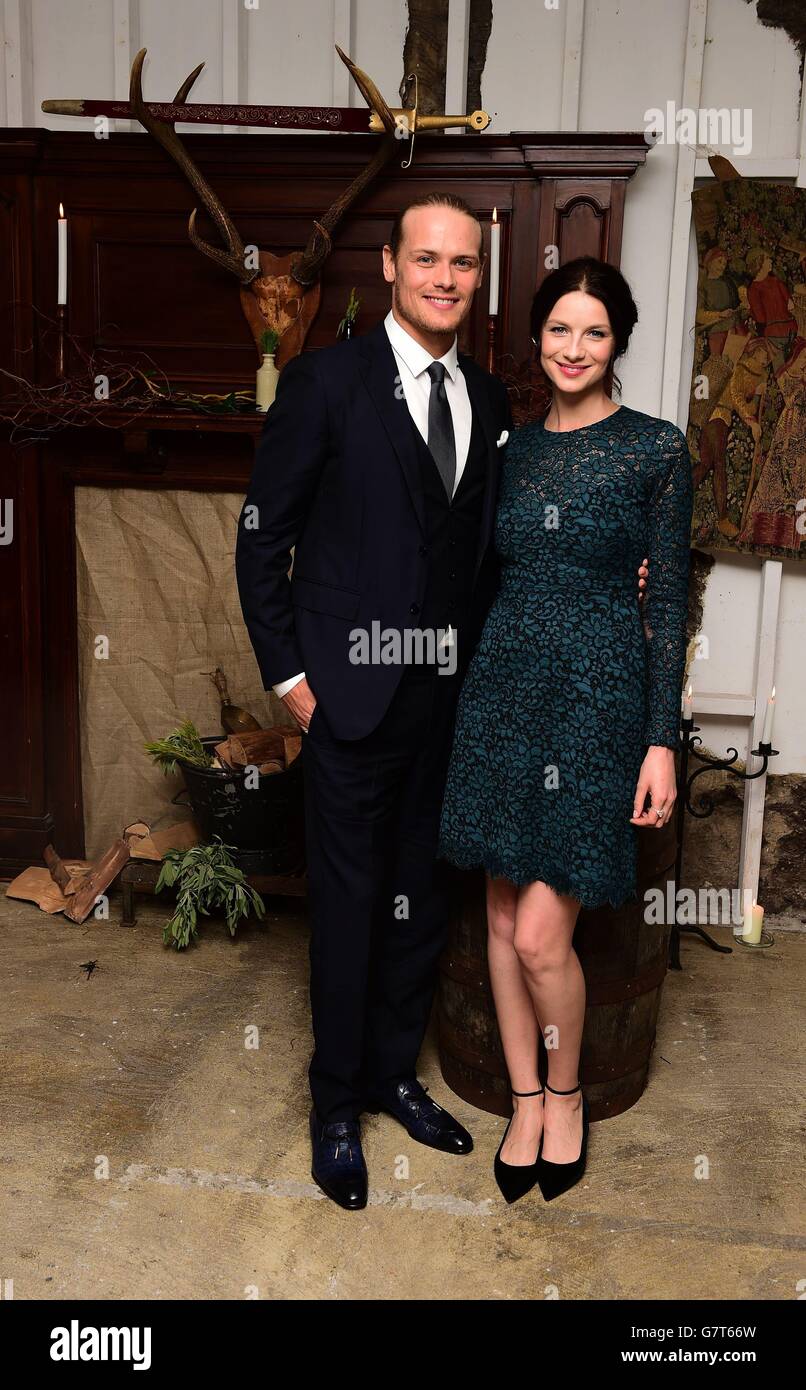 Sam Heughan and Caitriona Balfe attending the UK premiere of Outlander ...