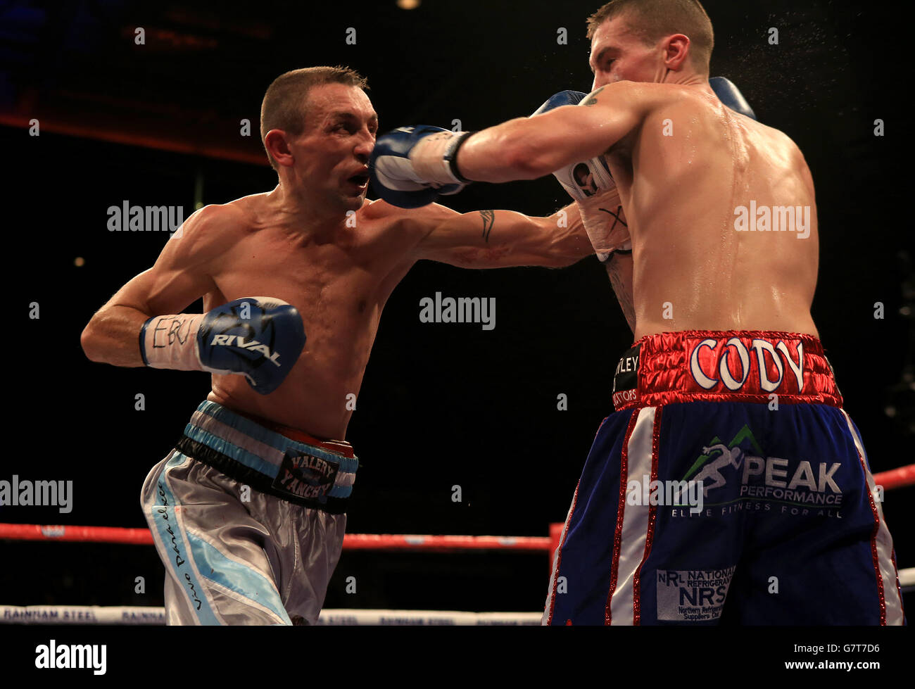 Boxing - Liverpool Echo Arena. Kevin Satchell (right) and Valery Yanchy ...