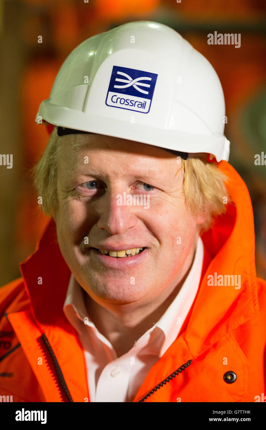 Mayor of London Boris Johnson during a visit to the Crossrail ...