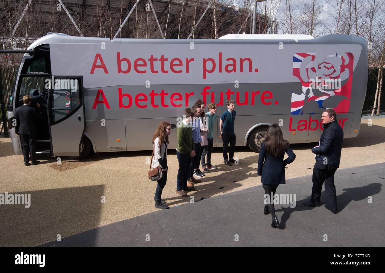 The Labour Party unveils their General Election battle bus for the ...