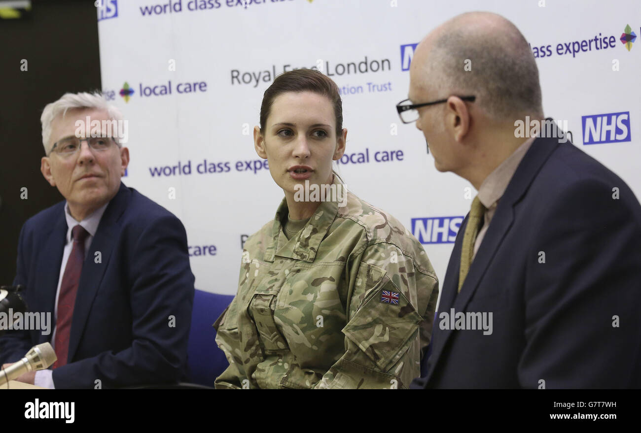 Corporal Anna Cross, 25, with David Sloman Chief Executive of the Royal ...