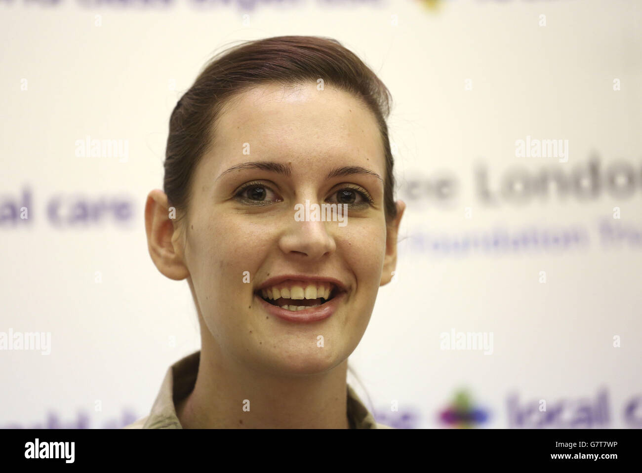 Corporal Anna Cross, 25, during a press conference at London's Royal ...