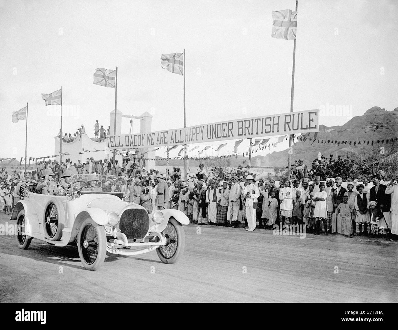 The prince of wales on an official visit to aden hi-res stock ...