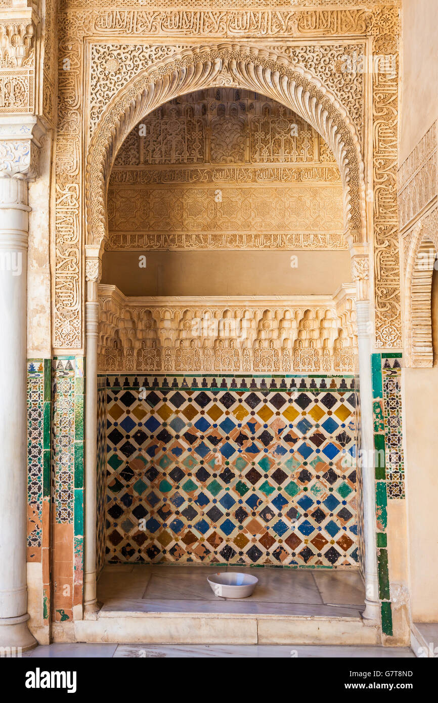 Detail of ancient door in Alhambra UNESCO site - Spain, decorations 800 ...