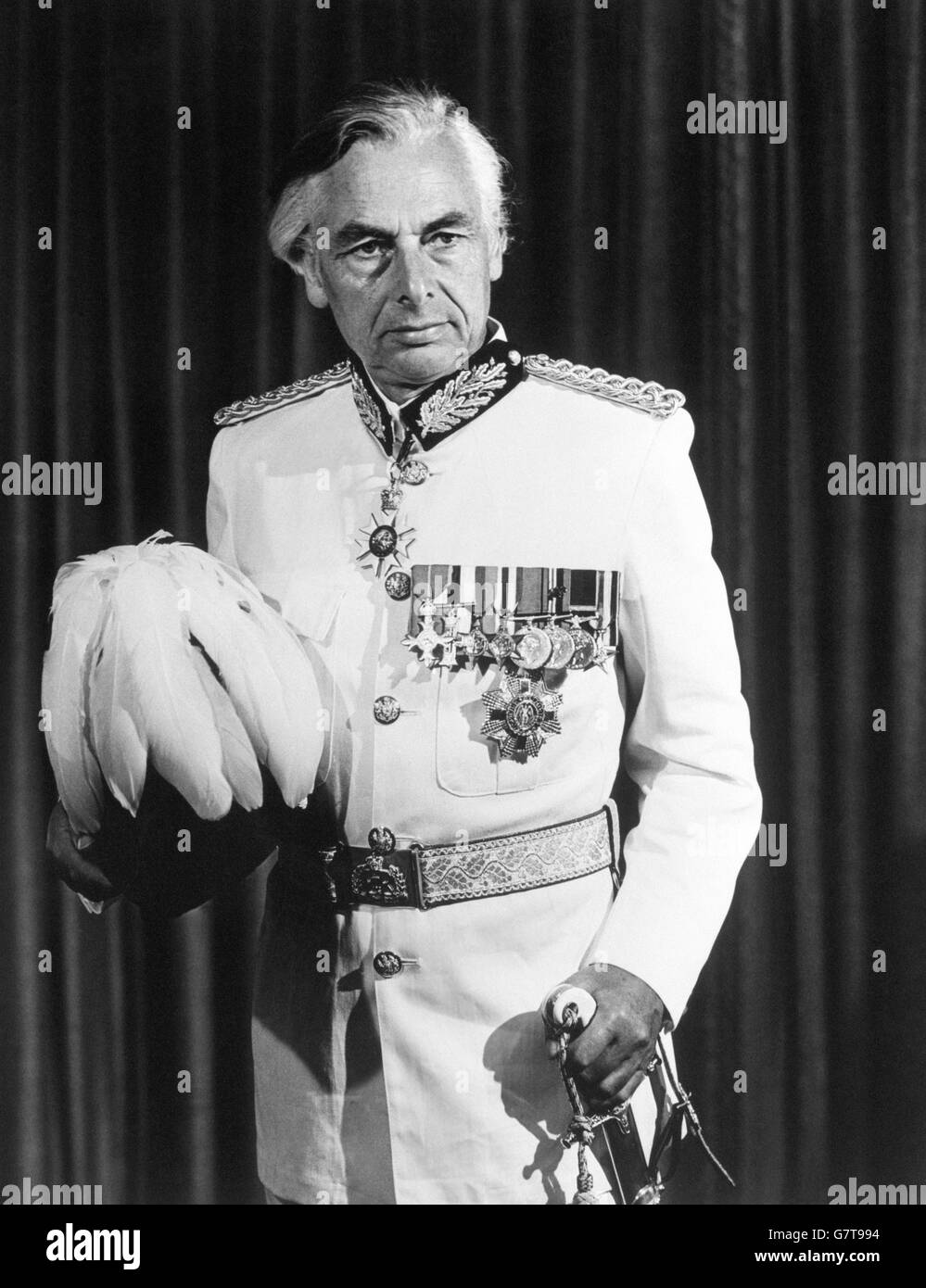 A recent portrait of Sir Richard Sharples, who was murdered in Bermuda ...