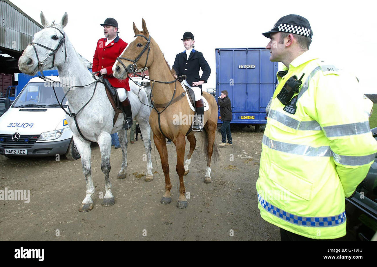 First Day Of Hunting Ban. Police keep a watch before the start of the ...
