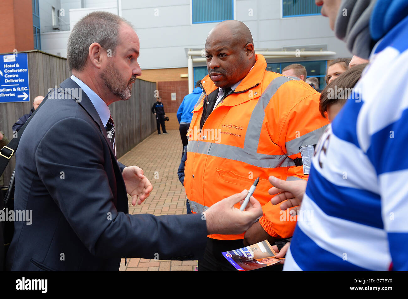 Reading manager steve clarke outside the madejski stadium the game hi ...