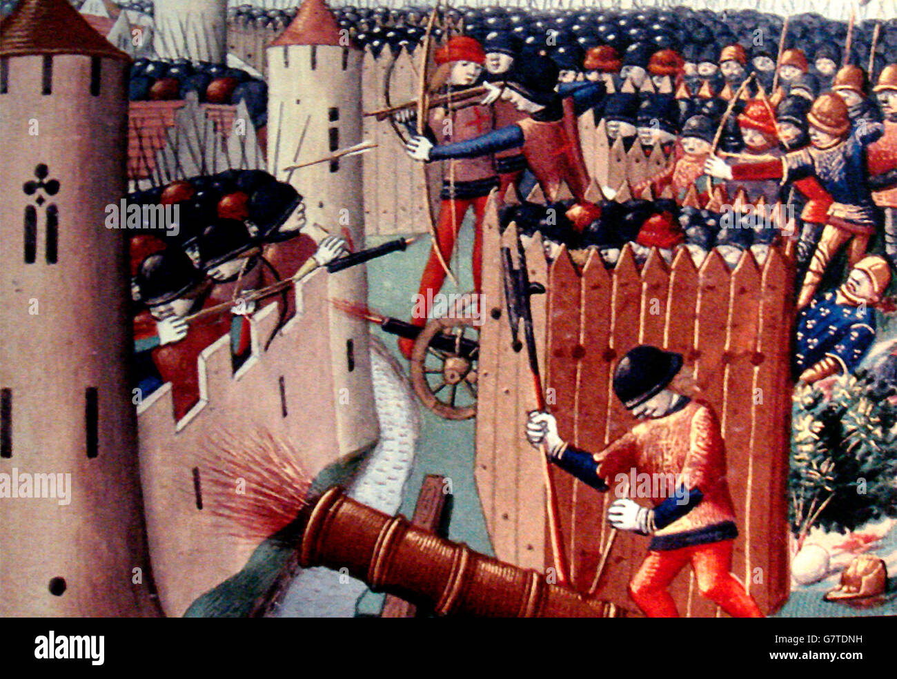 1490s depiction of the Siege of Orleans of 1429. Martial d'Auvergne ...