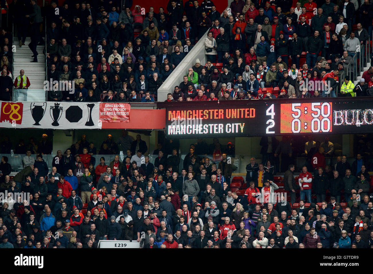 The scoreboard at old trafford hi-res stock photography and images - Alamy