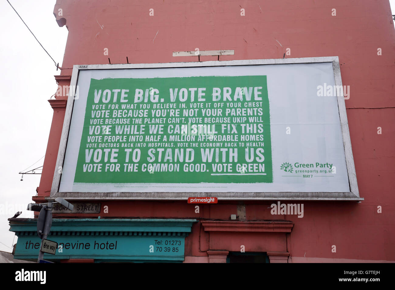 The launch of the Green Party billboard campaign in Brighton Stock ...