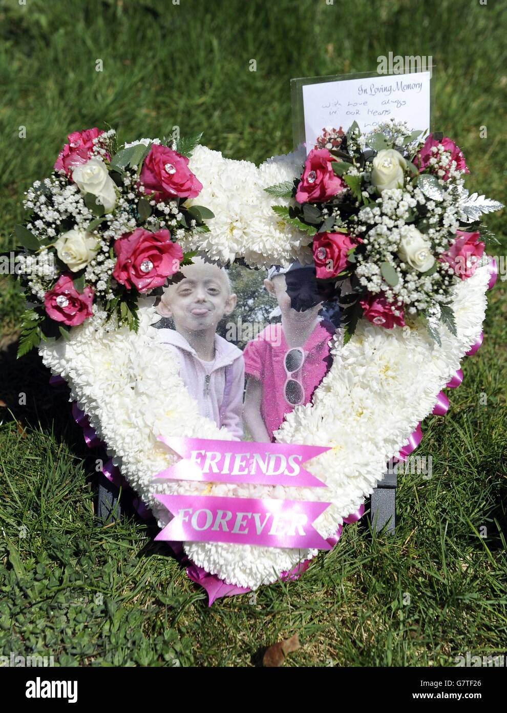 Floral tributes for Hayley Okines outside All Saints Church in Bexhill ...