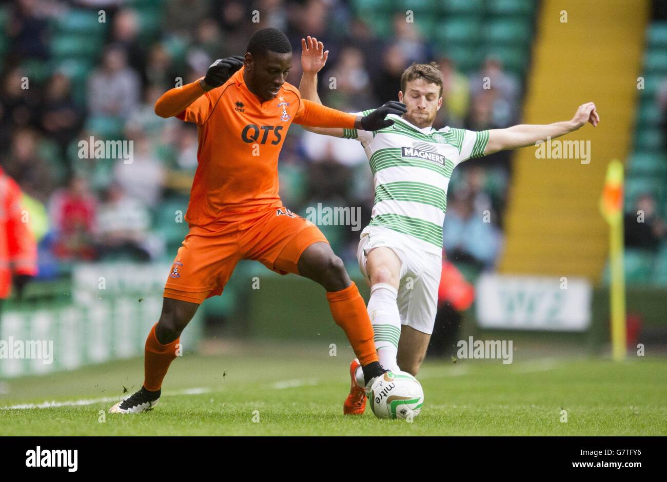 Kilmarnock Tope Obadeyi and Adam Matthews Celtic (right) during the ...