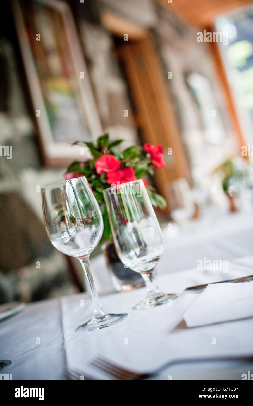 Chic Restaurant Table Stock Photo - Alamy