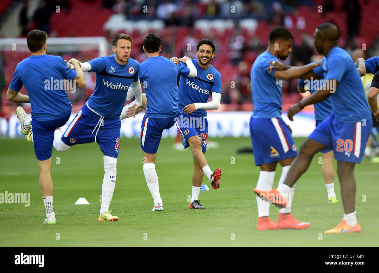 Reading's players warm up before the FA Cup Semi Final match at Wembley ...