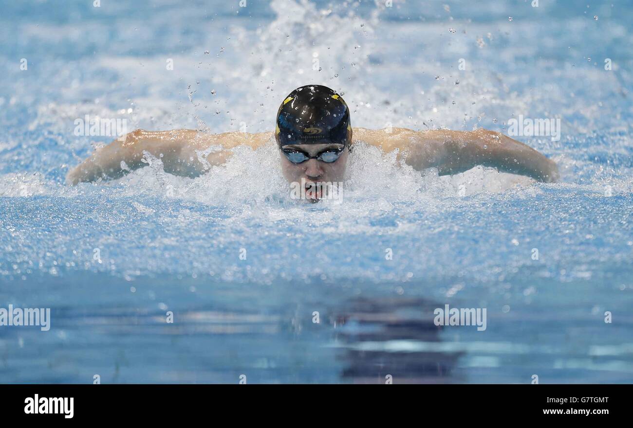 Jamie Ingram of Derventio during the Mens Junior 100m Butterfly Final ...