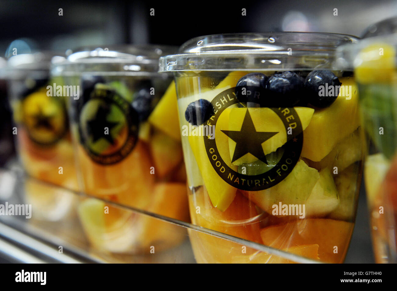 Stock photo of Pret A Manger food items on display in a Pret cafe ...
