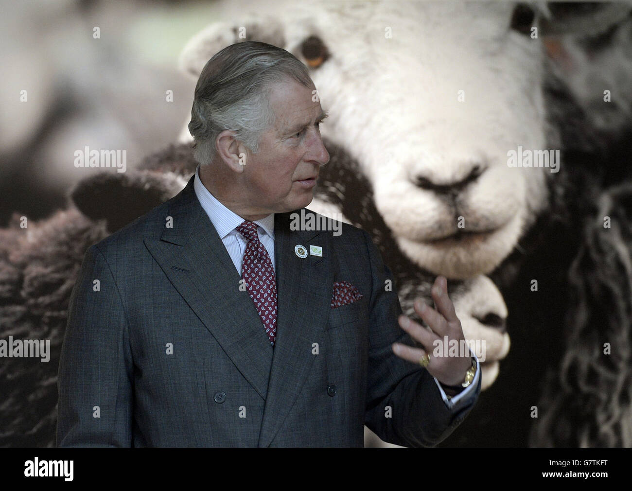 The Prince of Wales speaks with photographer Ian Lawson (not pictured ...