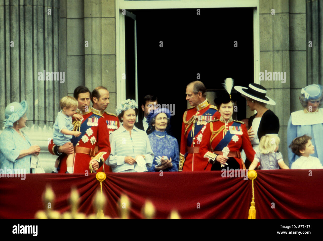 Members of the Royal Family gather to watch the RAF flypast for the ...