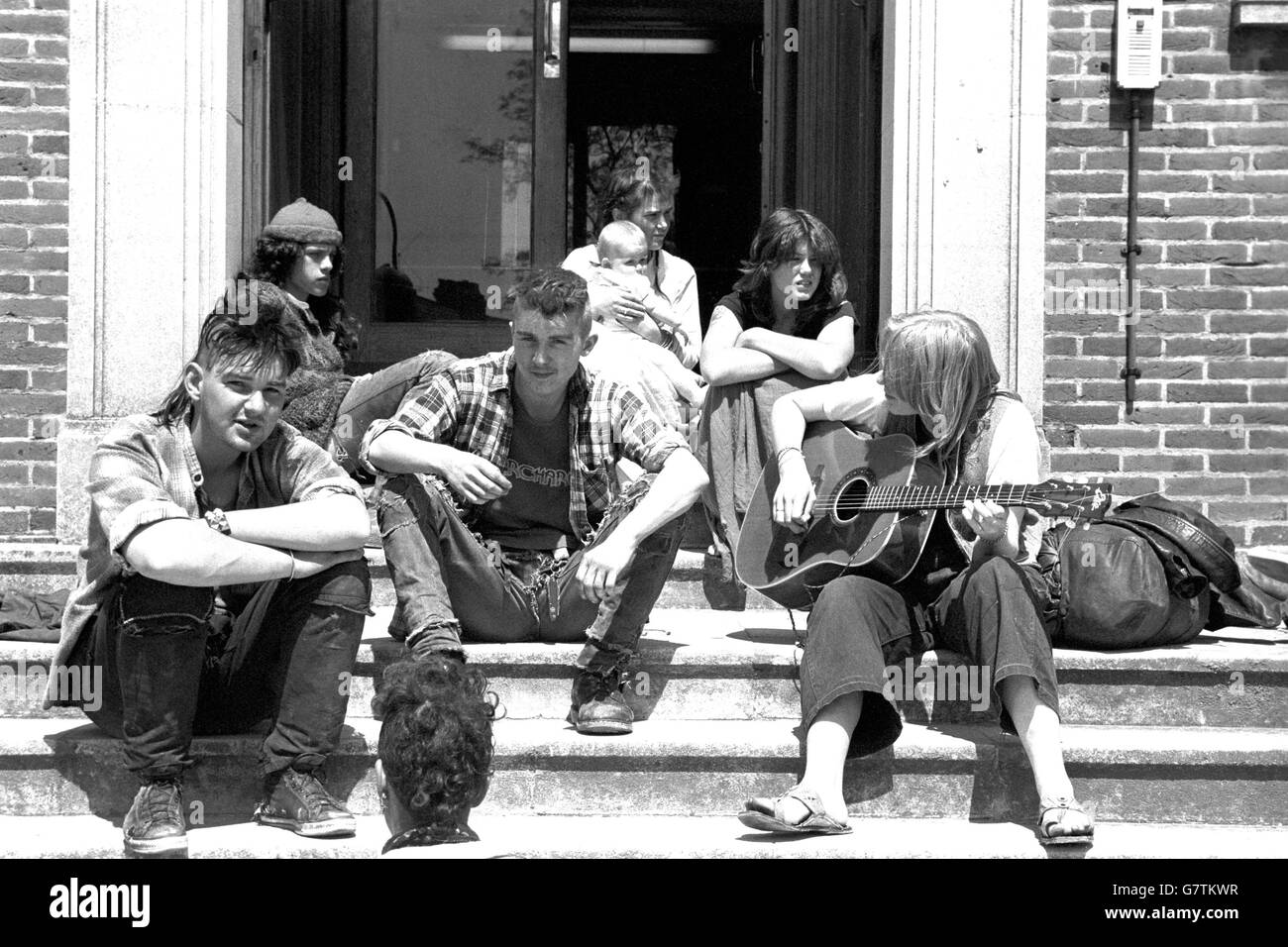 Members of the so called 'Peace Convoy' stage an impromptu concert on ...