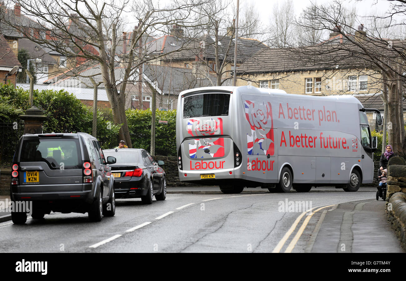 The Labour Party General Election battle bus as it leaves David Brown ...