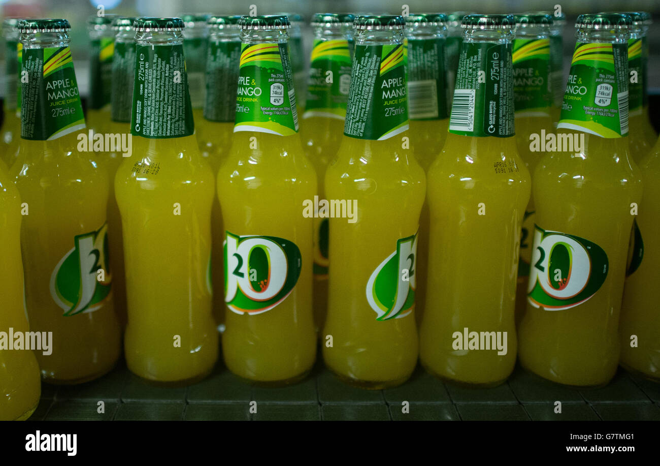 Bottled drinks at the Britvic factory in Pudsey, West Yorkshire Stock ...
