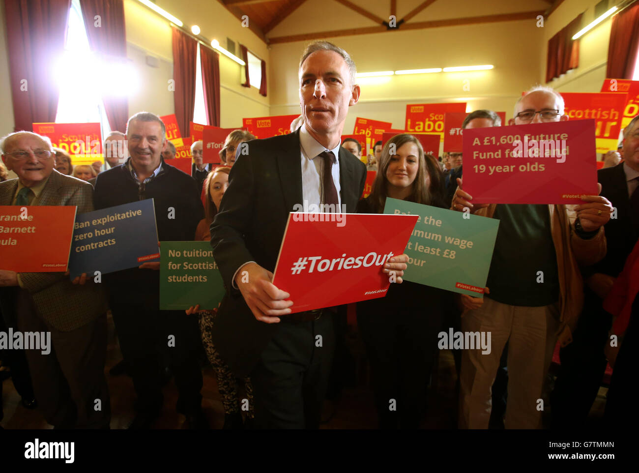 Scottish Labour leader Jim Murphy after speaking to an audience at Glen ...