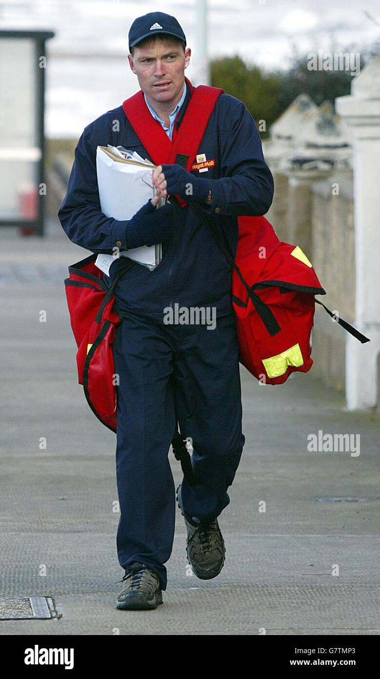 A Postman and his Dog - Tynemouth Stock Photo - Alamy