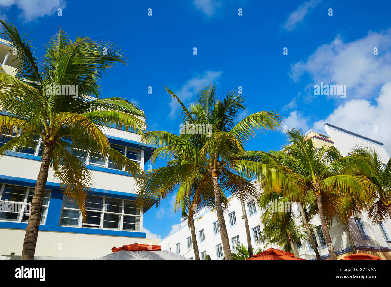 Miami Beach Ocean boulevard Art Deco district in florida USA Stock ...