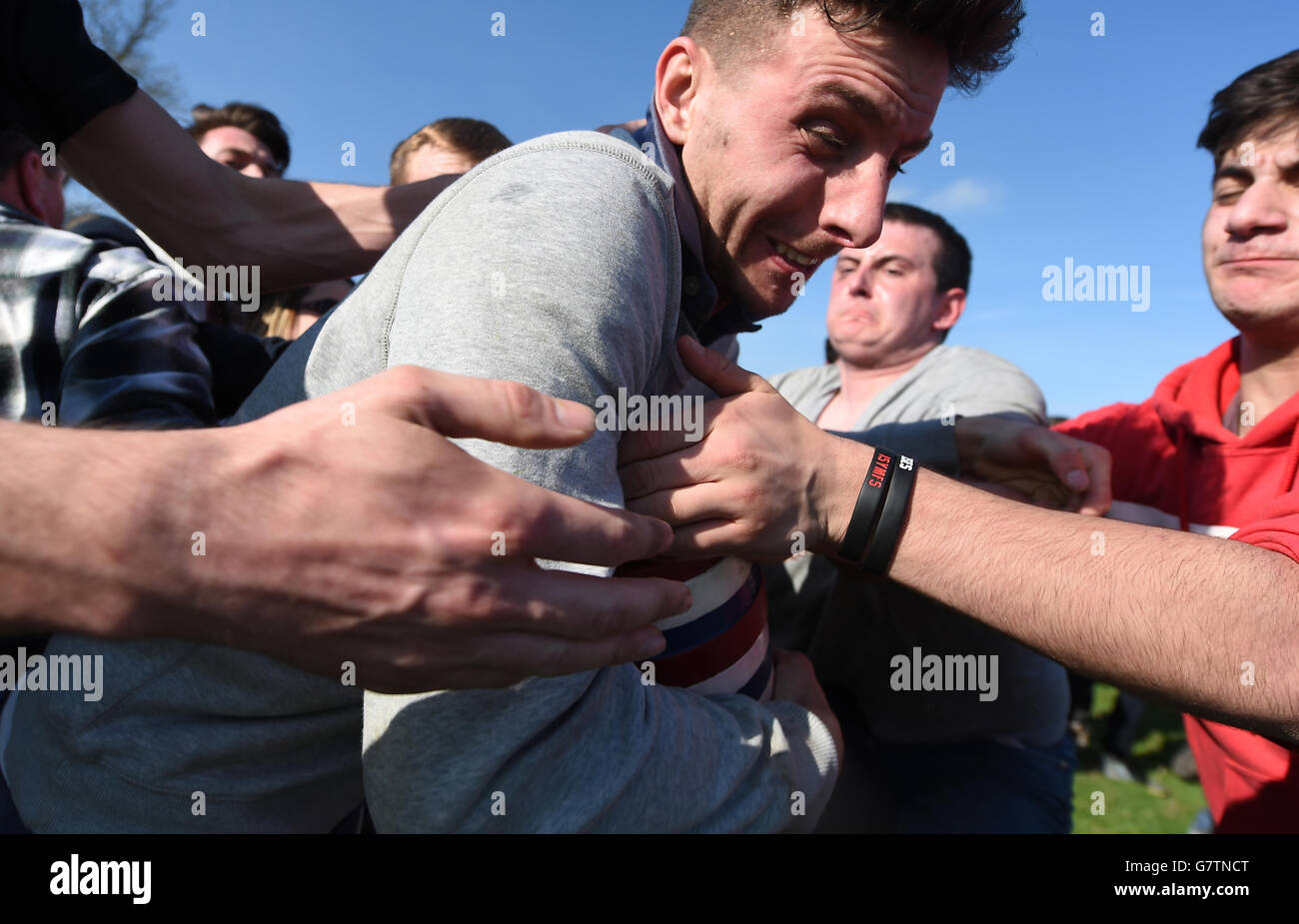 Hallaton bottle kicking Stock Photo - Alamy