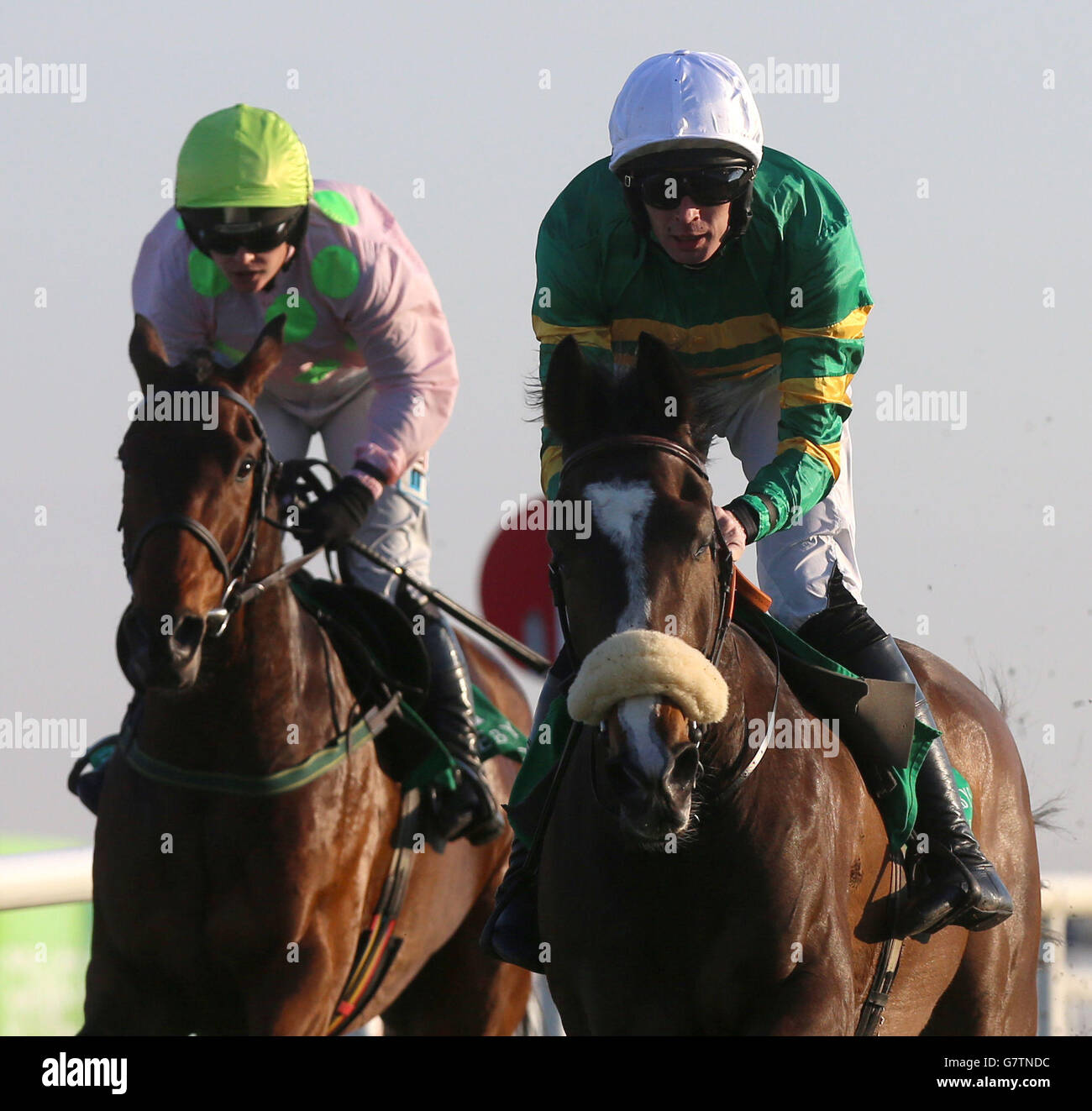 Anibale Fly riden by Stephen Clements (right) wins The Weatherbys ...