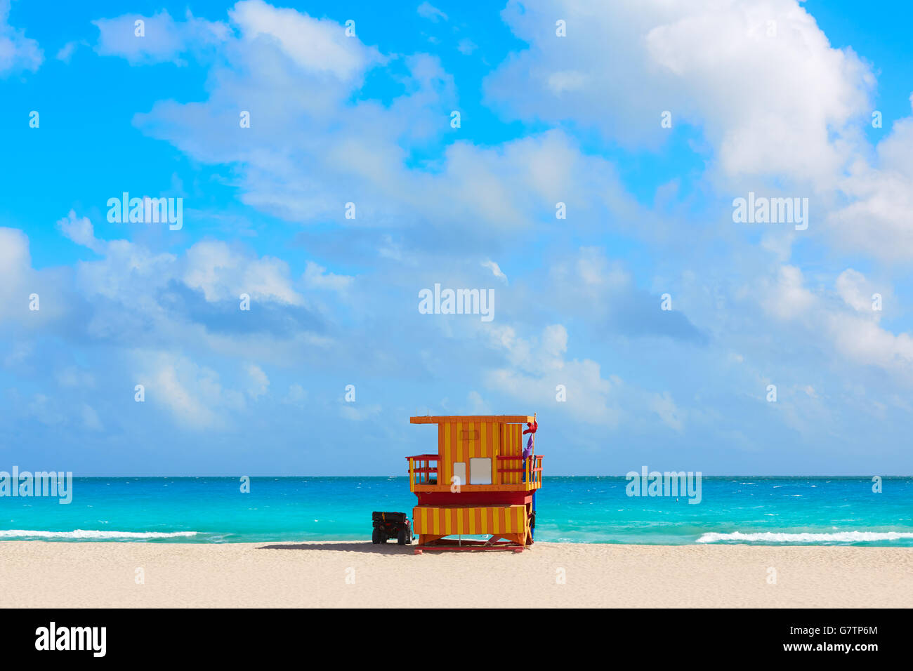 Miami beach baywatch tower in south beach of Florida USA Stock Photo ...