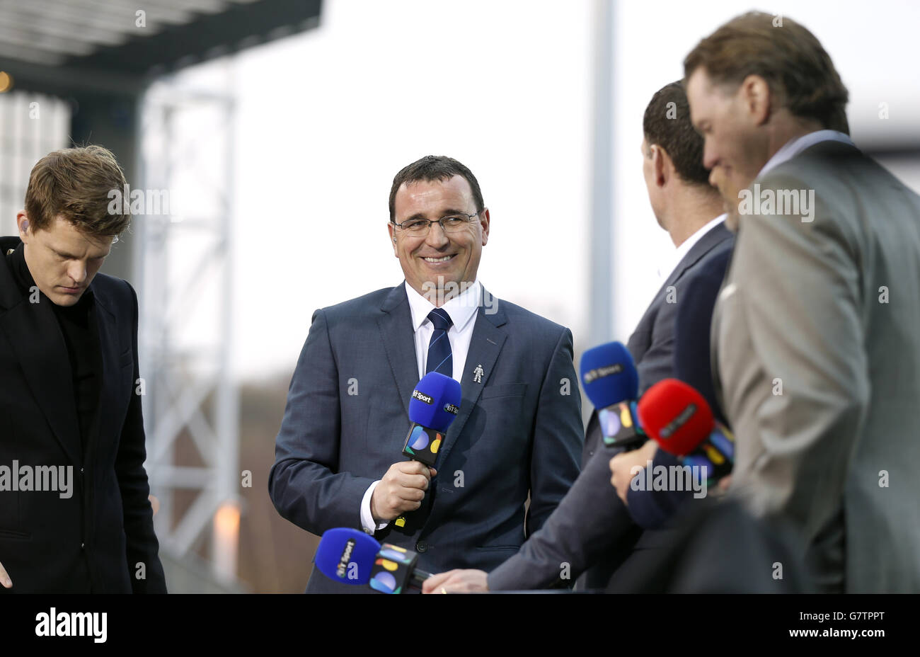 BT Sport presenter Jake Humphrey and Blackburn Rovers manager Gary ...