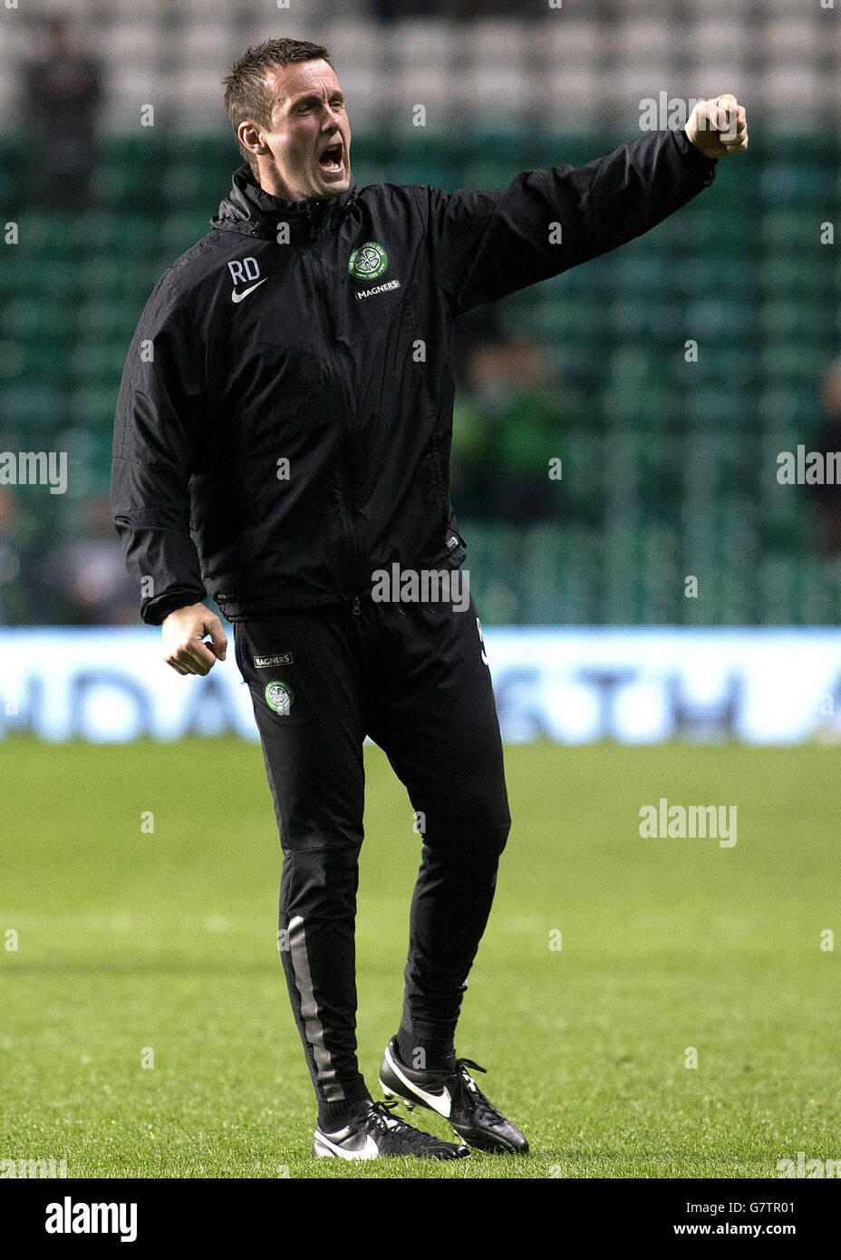 Celtic manager Ronny Deila celebrates at the end of the match at the ...