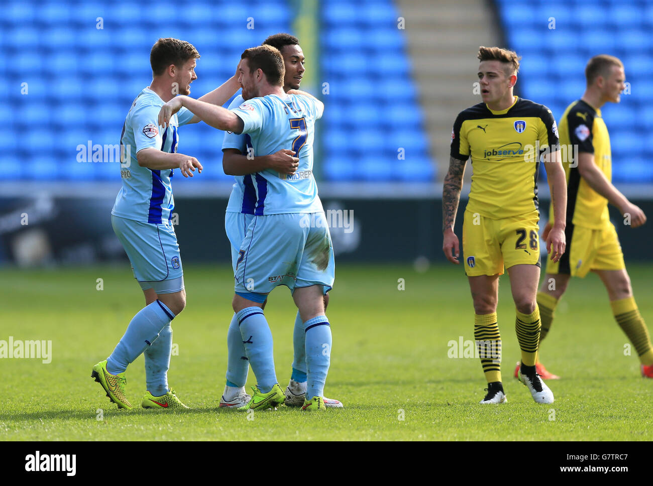 Coventry City's Aaron Phillips (left), John Fleck (centre) and Grant ...
