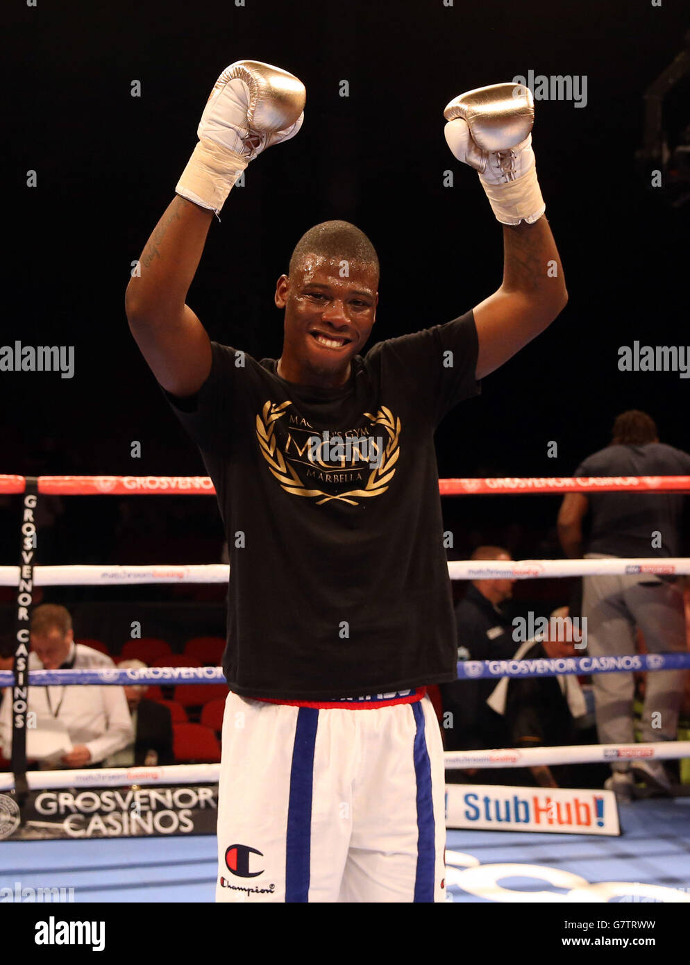 Boxing - First Direct Arena. Isaac Chamberlain celebrates beating Jason ...