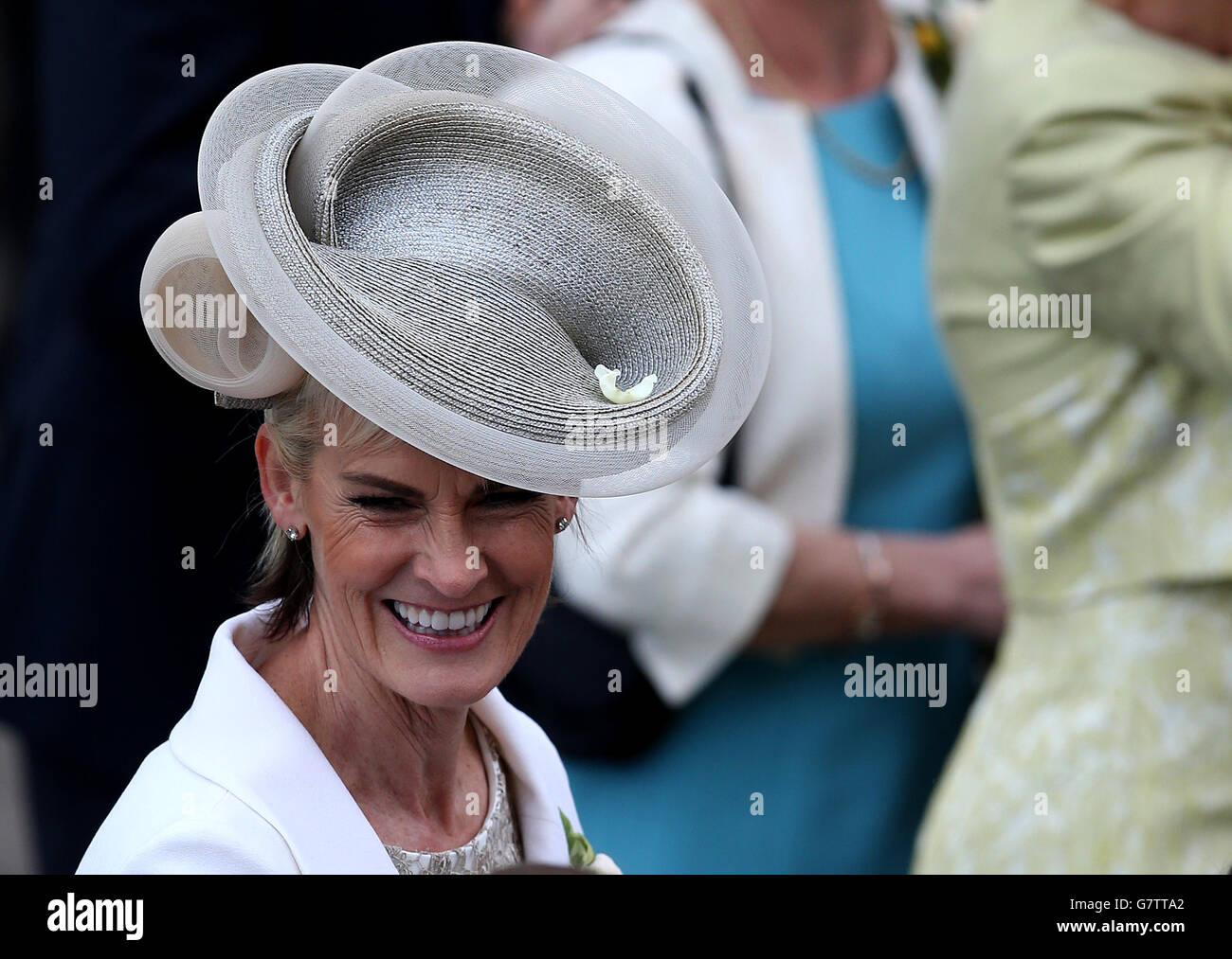 Andy Murray's mum Judy Murray stands with guests at Dunblane Cathedral ...