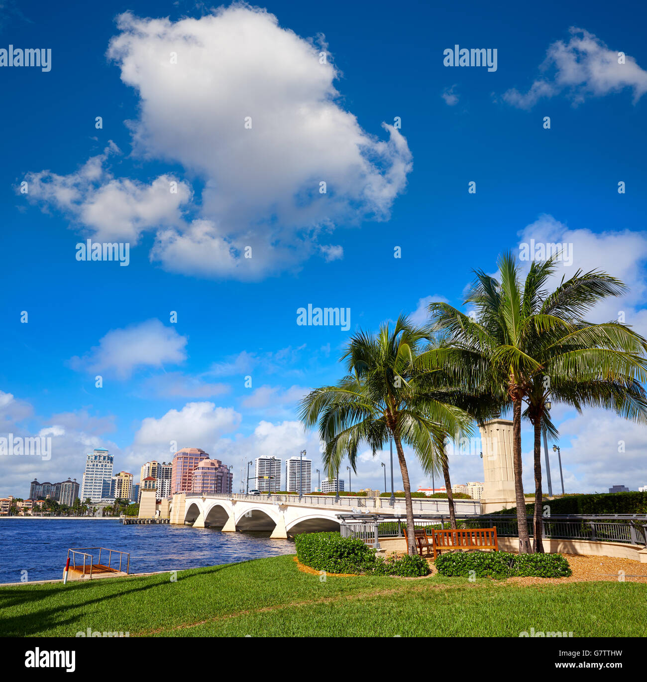 Palm Beach skyline royal Park bridge in Florida USA Stock Photo - Alamy